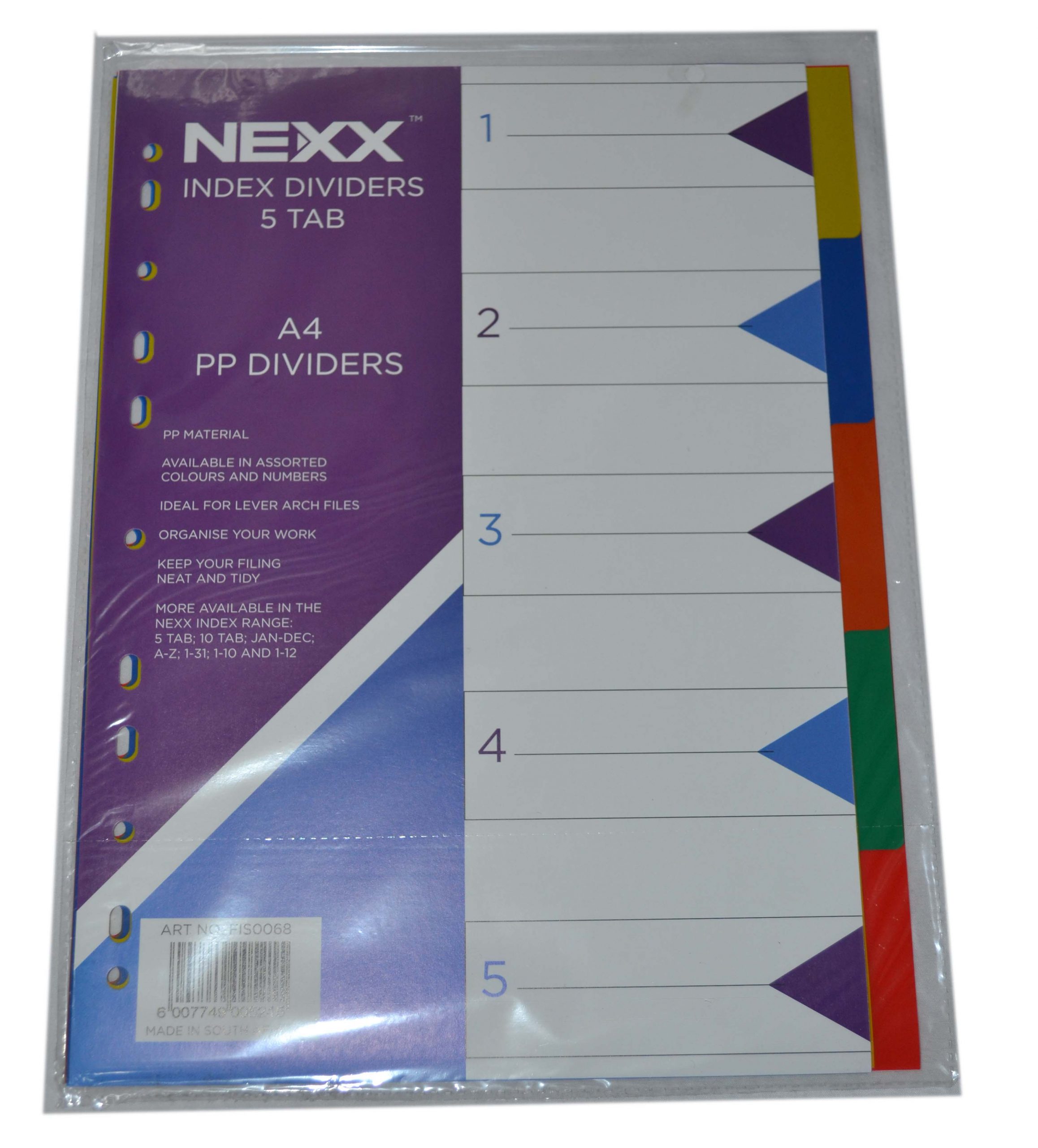 A4 PVC DIVIDERS 5 TAB PLAIN – Easy Office